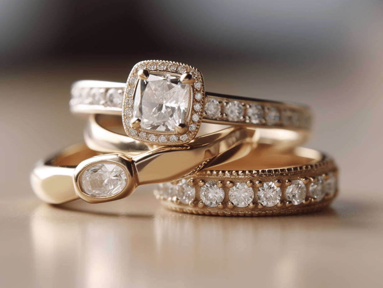 Ideas for Stacking Rings with Your Cushion Cut Diamond